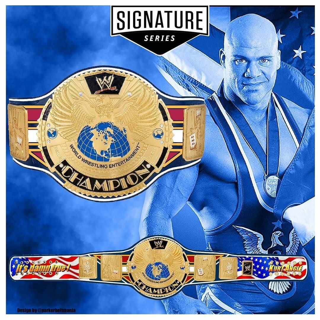 WWE Big Eagle Kurt Angle Signature Series Championship Replica Belt Ad